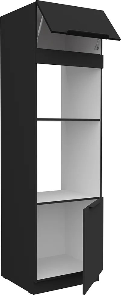 ARIA cc | vysoká skříňka 60 DPM-210 2F na vestavnou troubu a mikrovlnku | 60 cm | ANTI FINGERPRINT povrch | černá
