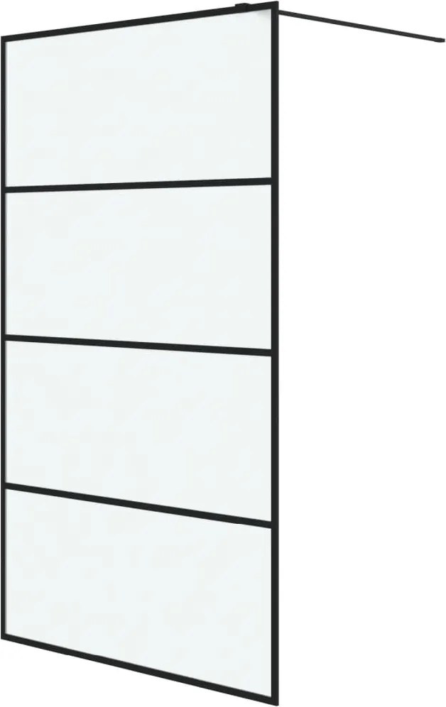 Sprchová zástěna walk-in černá 115 x 195 cm mléčné ESG sklo 152133