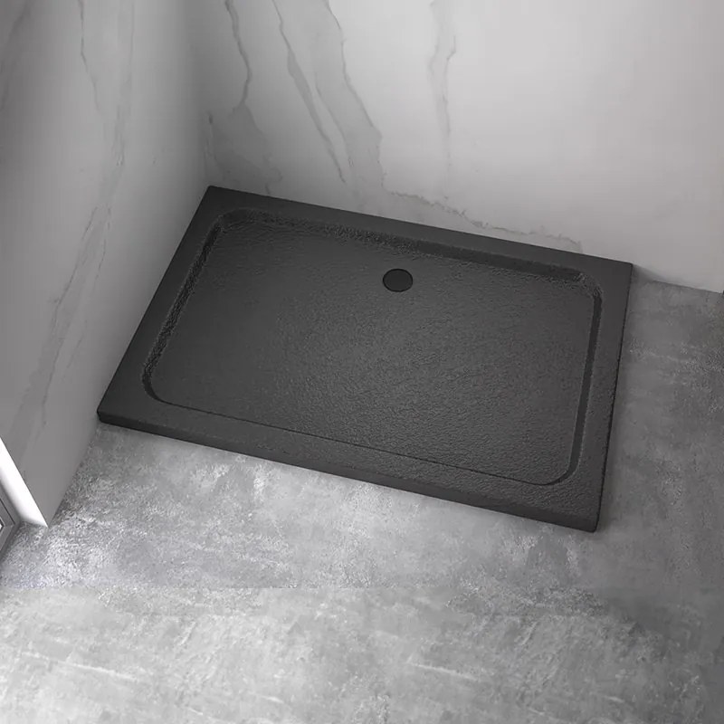 BPS-koupelny Obdélníková akrylátová sprchová vanička HYD-OSV-SILK 110x80 černá