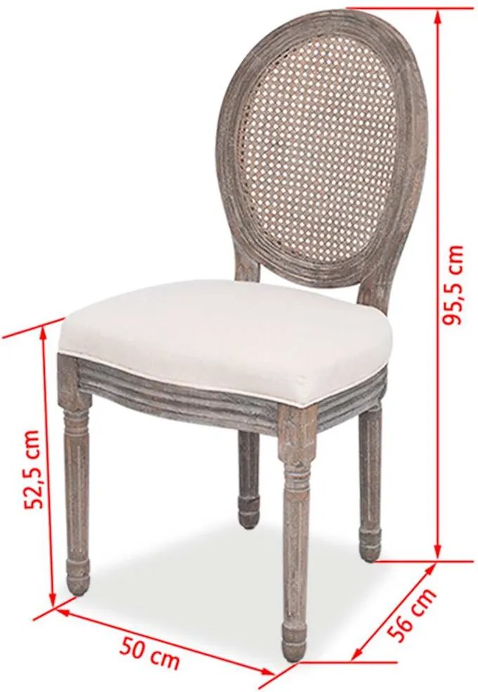 Jídelní židle 2 ks krémové textil 244089