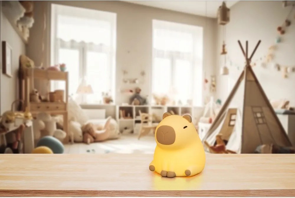 Světle žluté dětské noční světlo Capybara – Fischer &amp; Honsel
