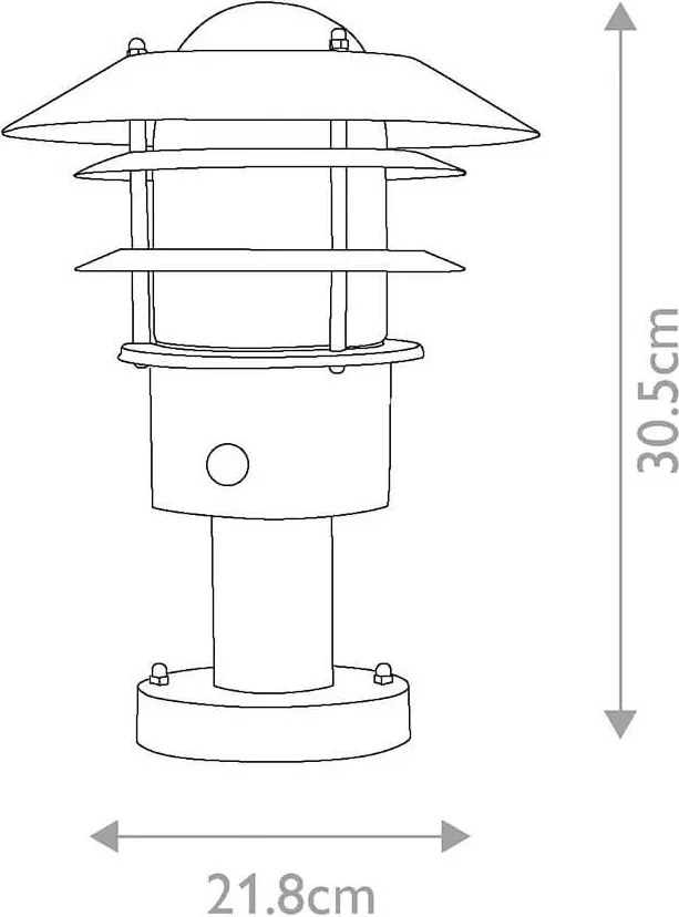 Nízká venkovní lampa s čidlem Elstead HELSINGOR/černá/30 cm