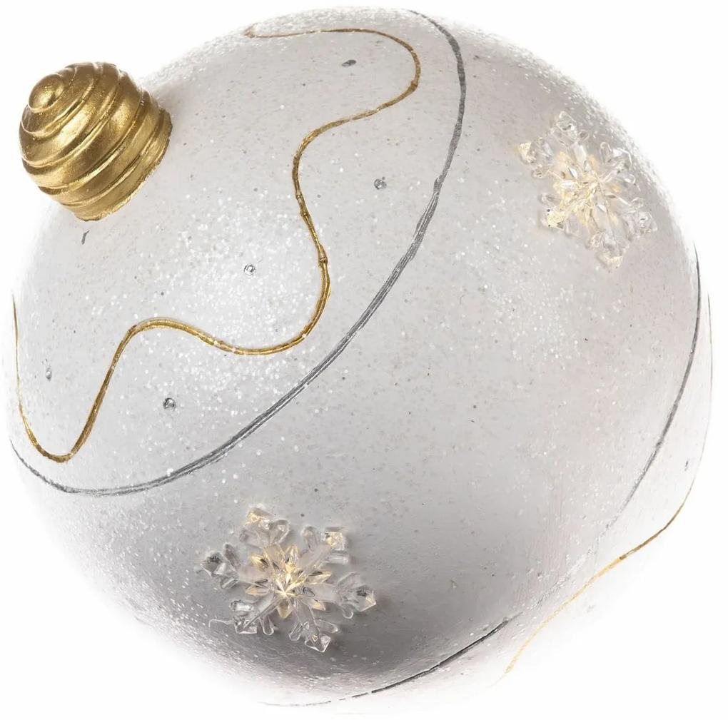 Vánoční LED dekorace Ball bílá, pr. 24 cm