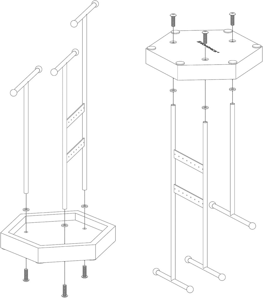 Vasagle Stojánek na šperky s dřevěnou podnoží