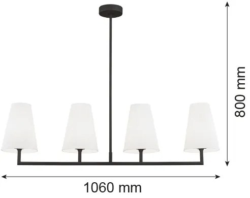 Argon 1831 - Lustr na tyči SAFIANO 4xE27/15W/230V černá