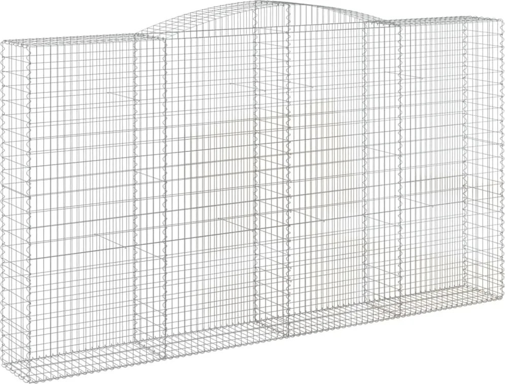 Klenuté gabionové koše 7 ks 400x50x220/240cm pozinkované železo 3147079