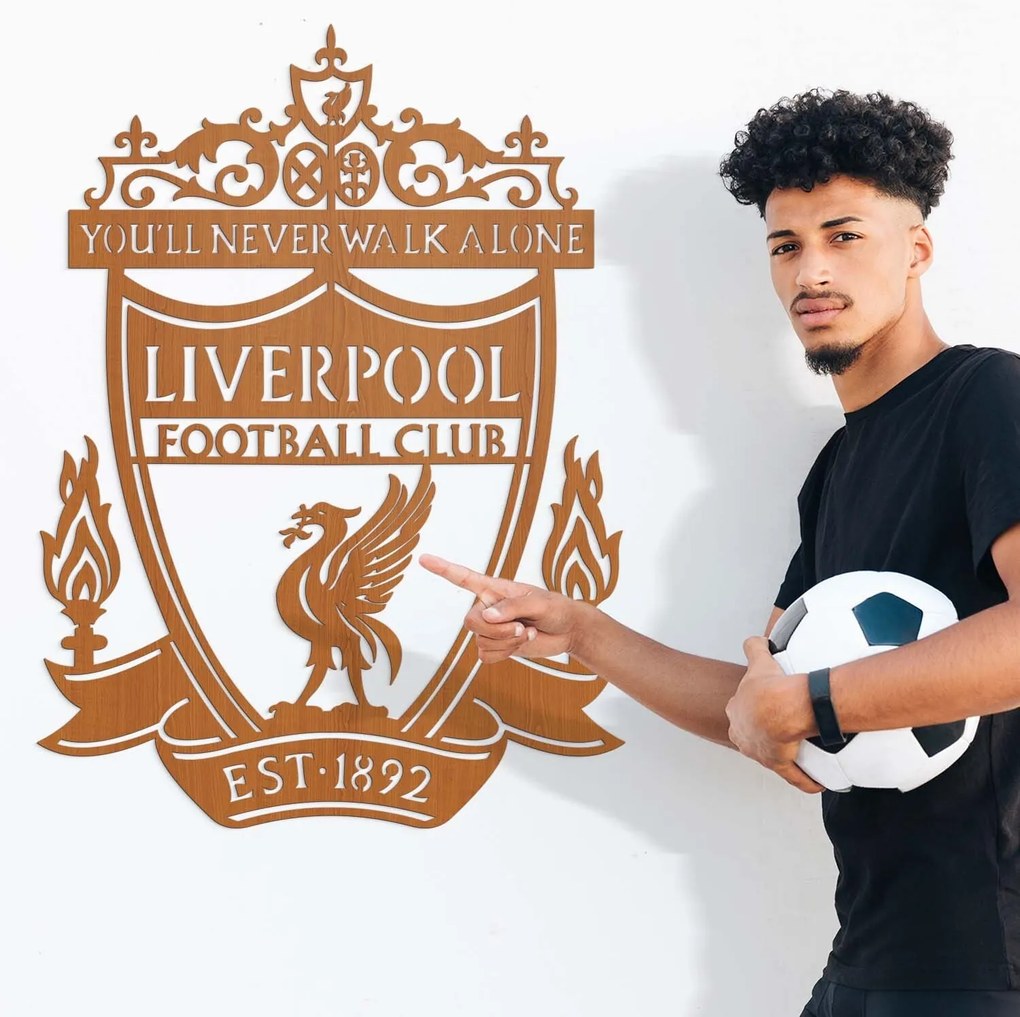 DUBLEZ | Dřevěné logo klubu na zeď - Liverpool | Obraz