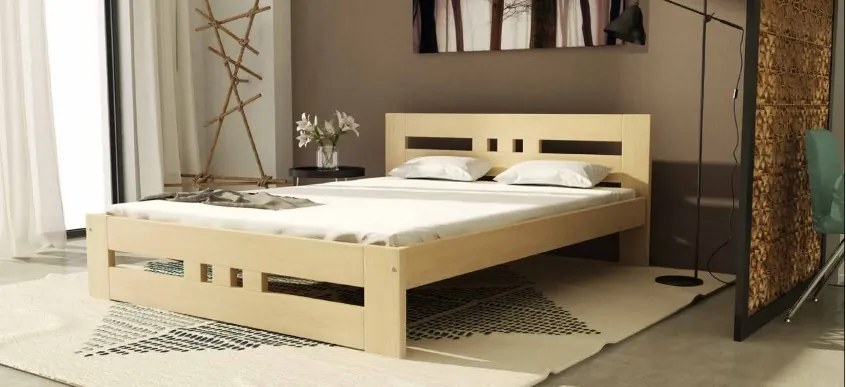 Manželská postel z masivu Romain 180x200cm DLM: Dekor Bílá