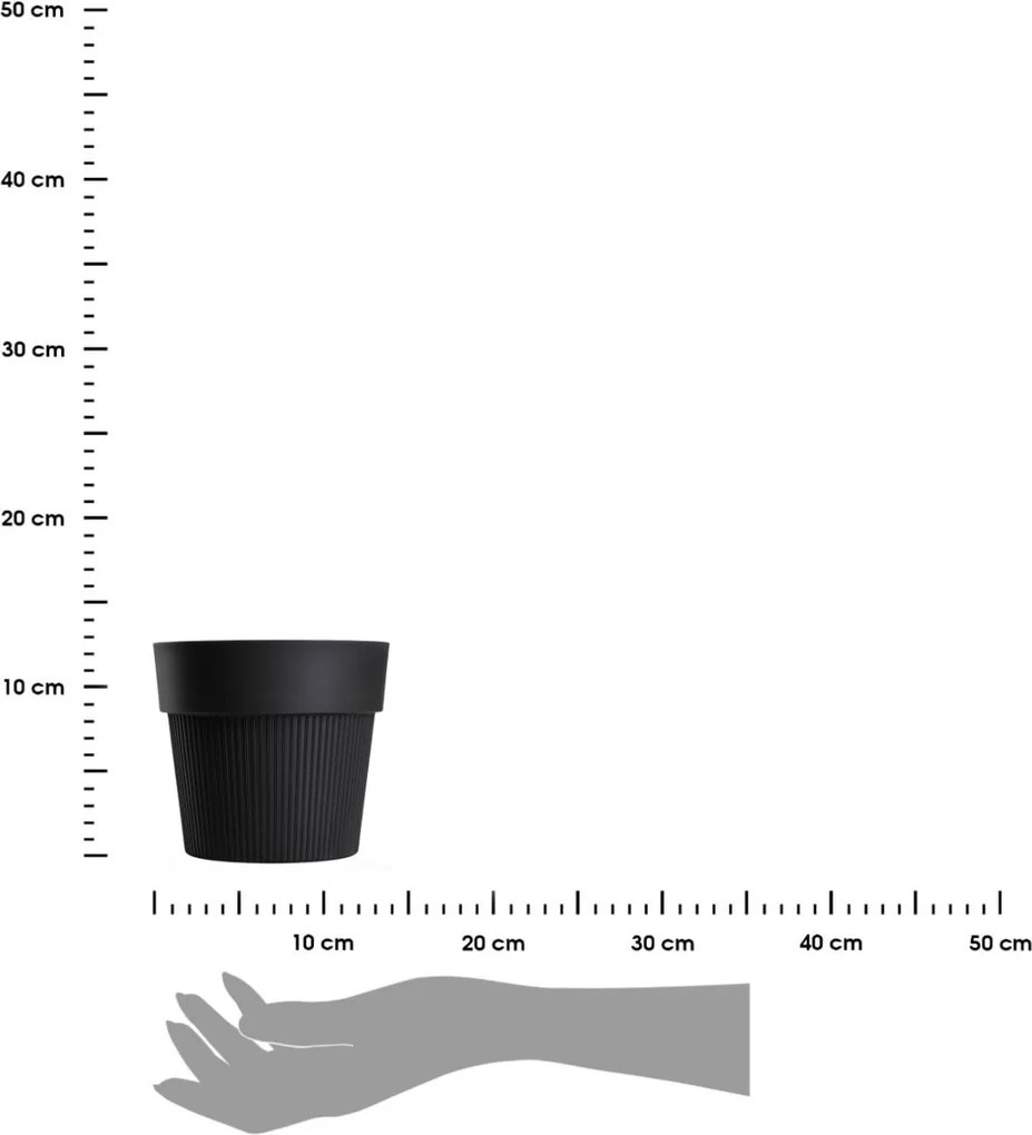 PLASTOVÝ KVĚTINÁČ SILVA LINE 14,5X13 CM ČERNÁ