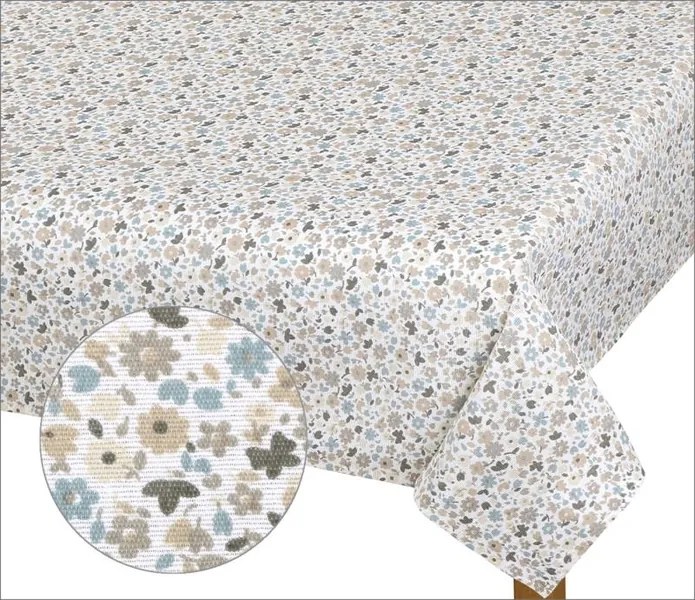 Bellatex Ubrus EMA Kvítek béžová, modrá rozměr 120x160 cm