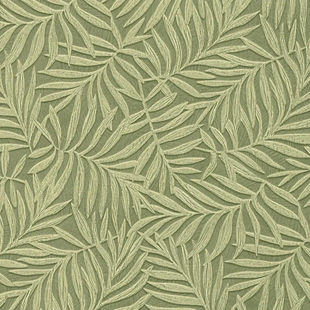 Zelená vliesová tapeta na zeď s vinylovým povrchem, Listy 31810, Textilia, Limonta