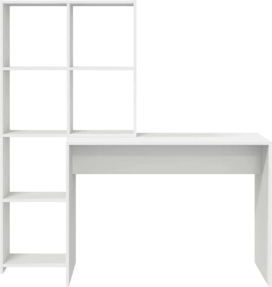 Stůl s policí Bílá 138,5 x 55 x 143 cm Kompozitní dřevo 3337249