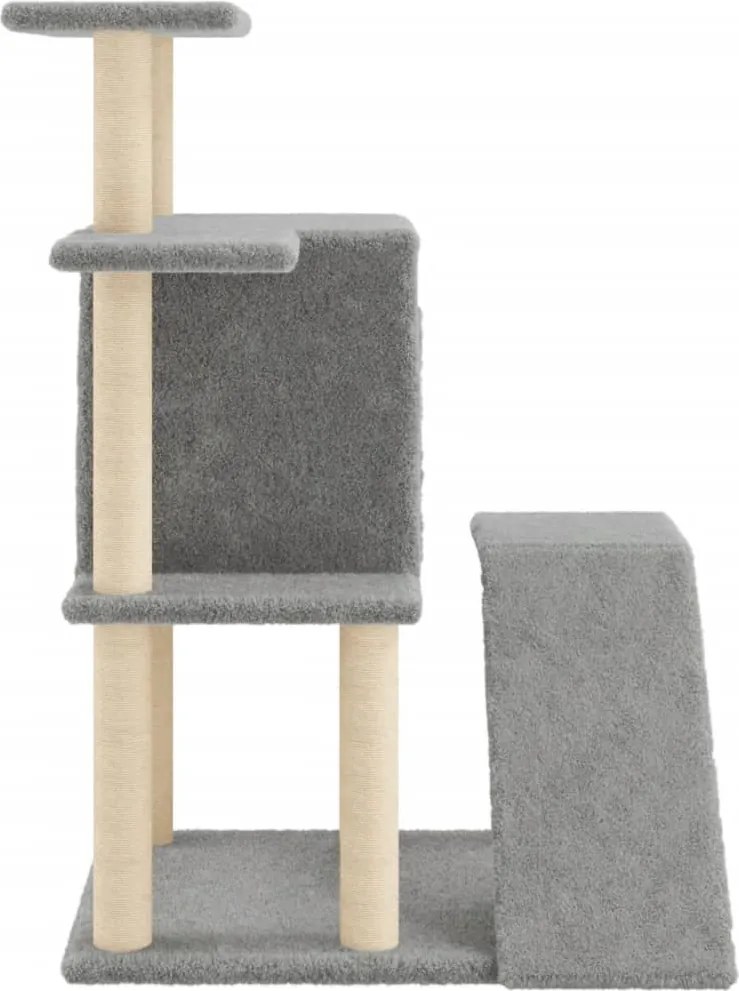 Škrabadlo pro kočky se sisalovými sloupky světle šedé 97 cm 172098