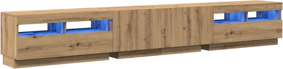 TV stolek s LED dub artisan 260x35x40 cm kompozitní dřevo 3329168
