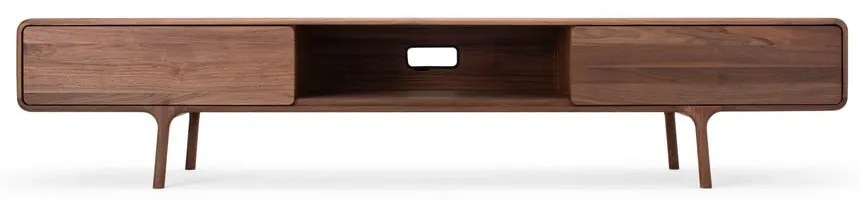 Hnědý TV stolek z dubového dřeva 220x45x45 cm Fawn – Gazzda