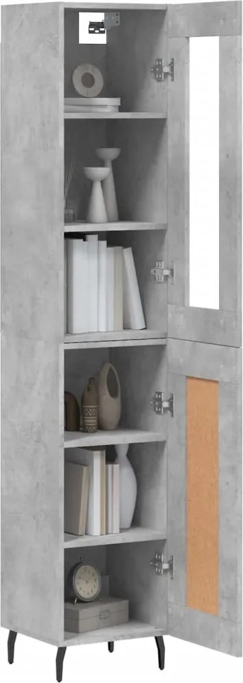 Skříň highboard betonově šedá 34,5x34x180 cm kompozitní dřevo 3199509