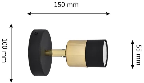 LED Nástěnné bodové svítidlo TUBSSON 1xGU10/4,8W/230V černá/zlatá