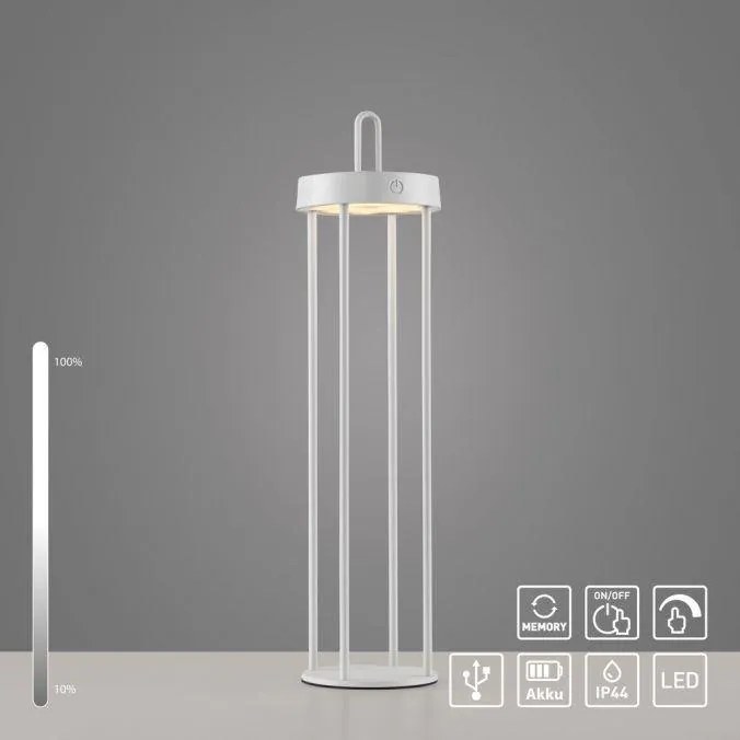 LD 19301-16 ANSELM LED stolní lampa na baterie bílá 50cm dotykový stmívač IP44 zahradní svítidlo 2700K - JUST LIGHT