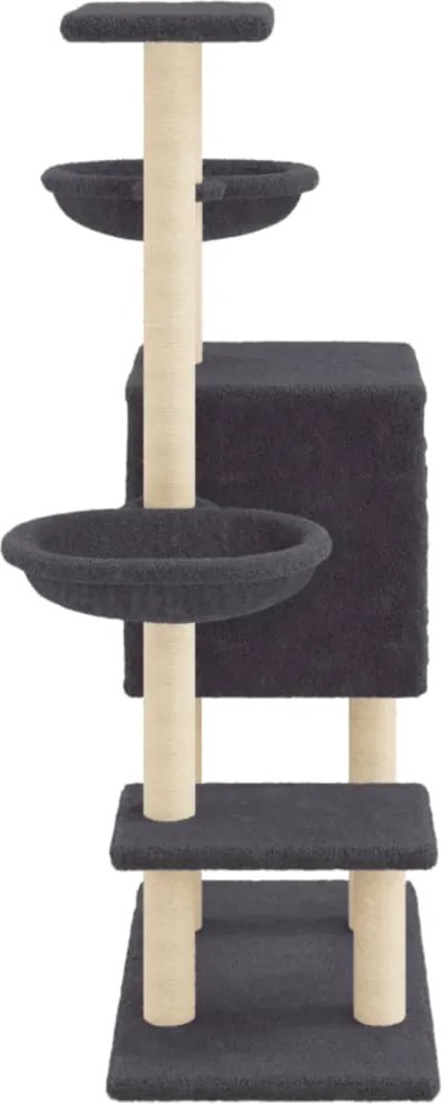 Škrabadlo pro kočky se sisalovými sloupky tmavě šedé 117 cm 172120