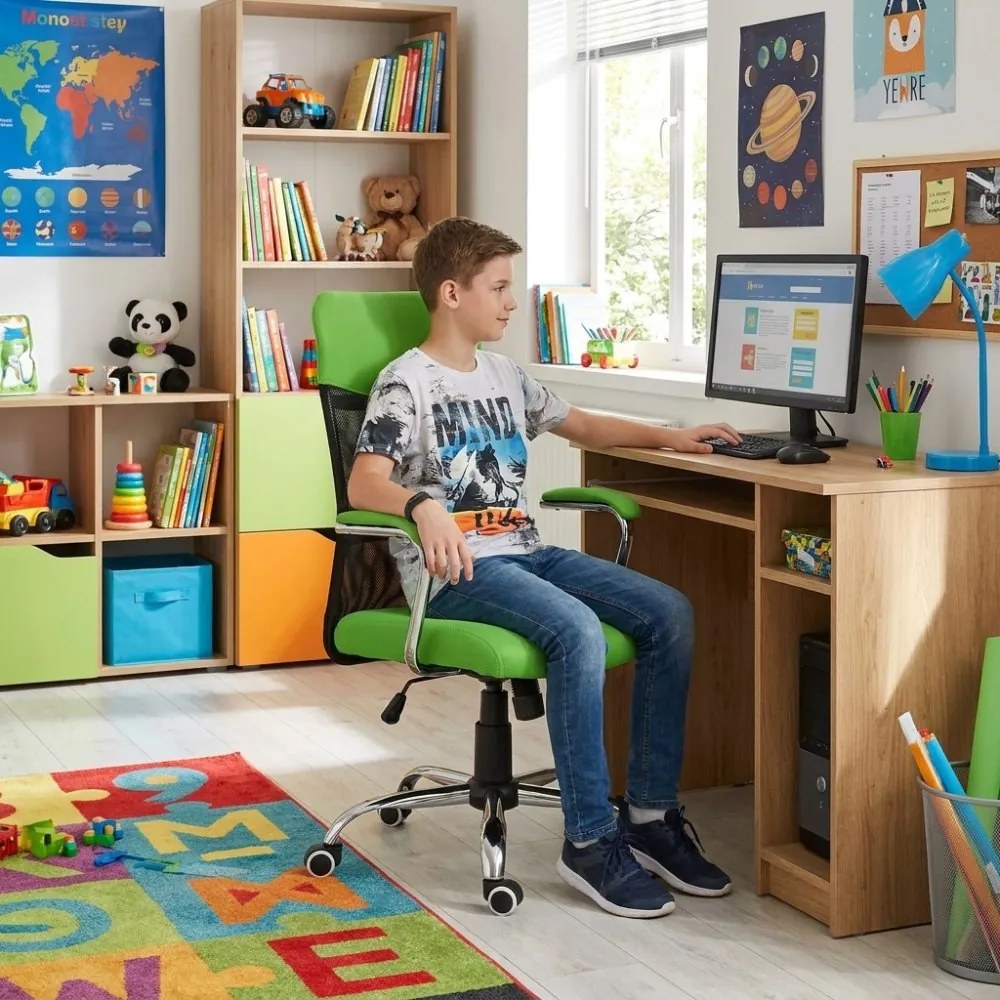 Dětská židle Neoseat TEENAGE — látka, černá / zelená