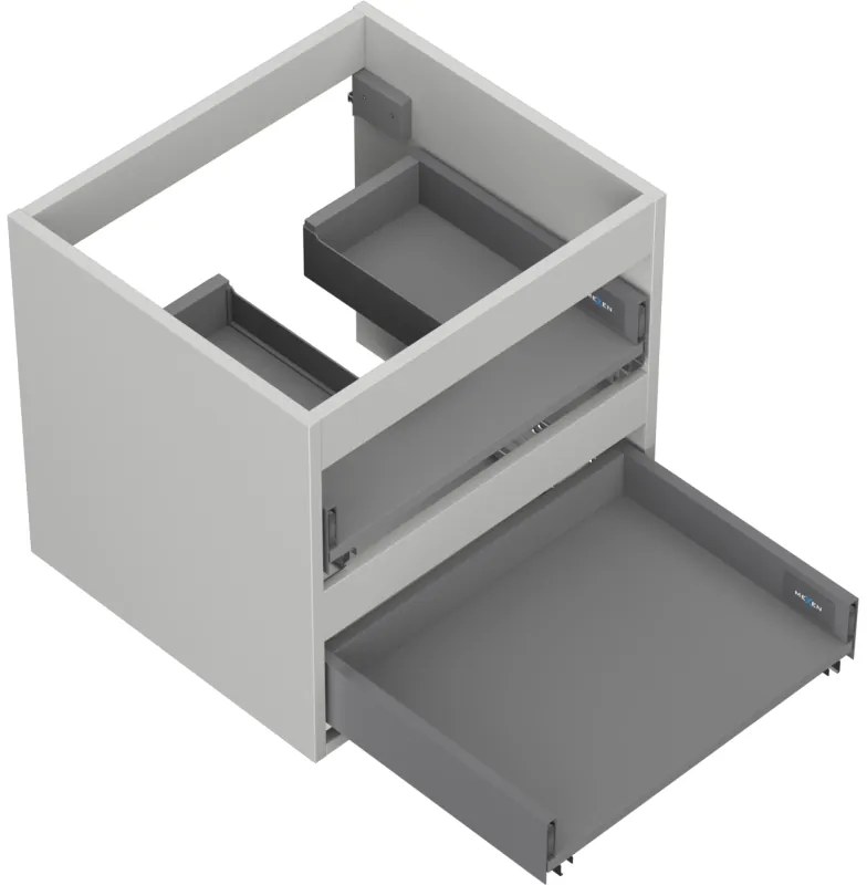 Mexen Box-A, závěsná skříňka 50 cm, 2 zásuvky, matná šedá, 91AX0-0500-470-2-62