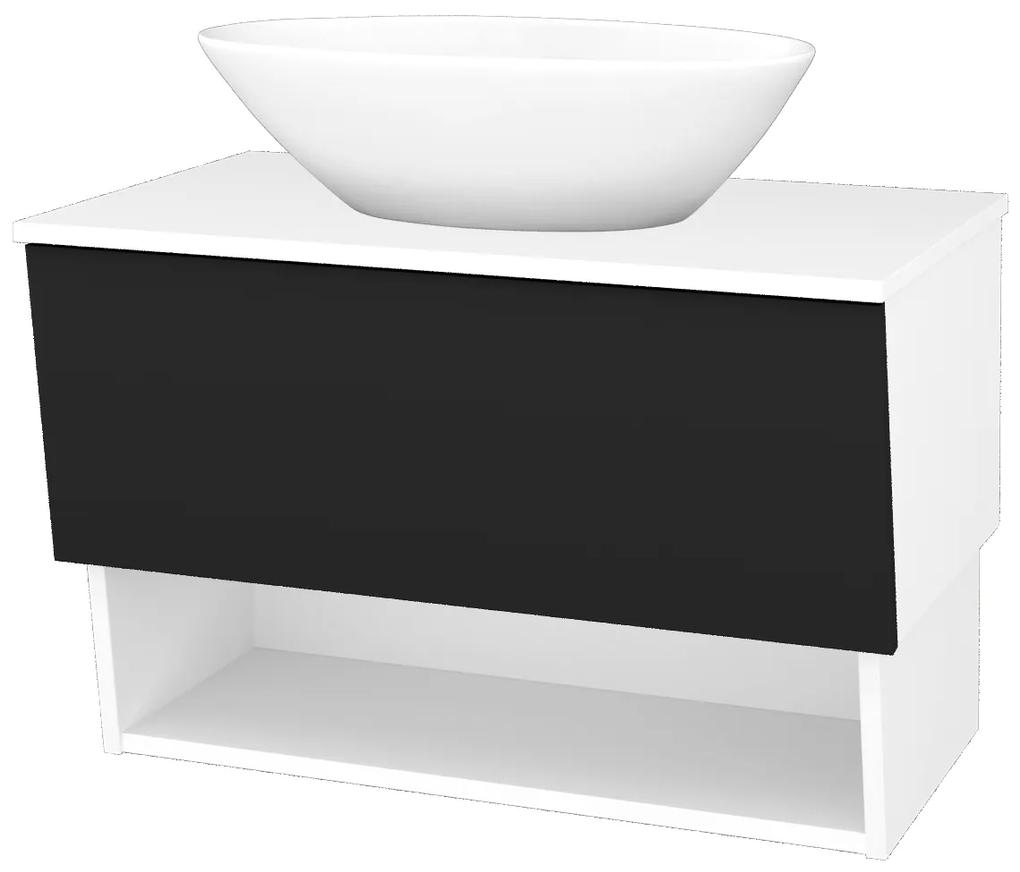 Dřevojas Koupelnová skříň INVENCE SZZO 80 (umyvadlo Triumph) Varianta: L01 Bílá vysoký lesk / D03 Cafe