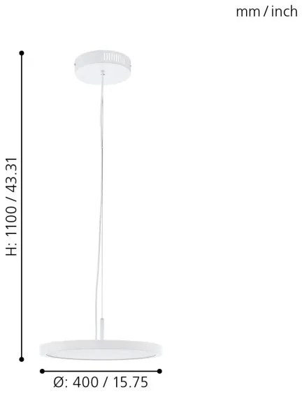 Eglo 33675 - LED RGBW Stmívatelný lustr na lanku CERIGNOLA-C LED/21W/230V + DO