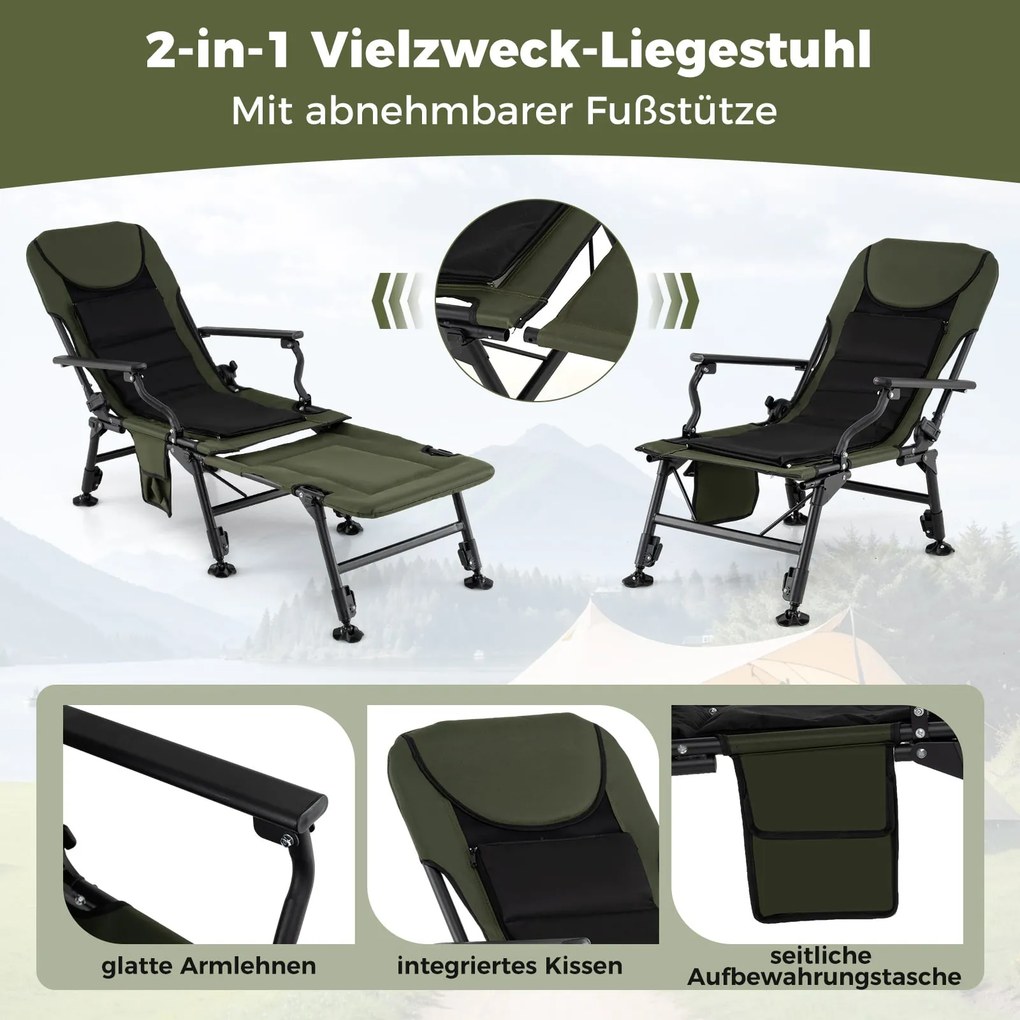 Costway Velké rybářské křeslo Skládací kempingové křeslo Heavy Duty