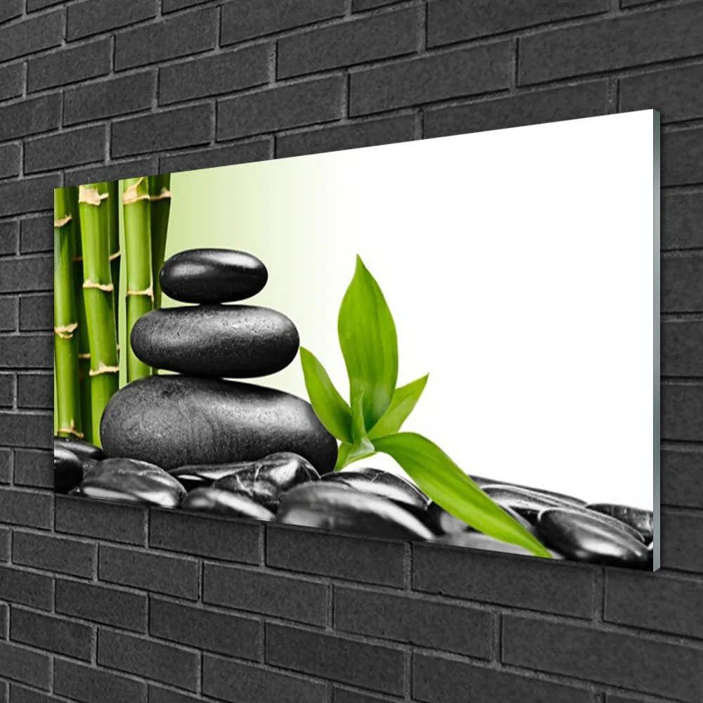 Obraz na skle Bambus Kameny Zen Umění 120x60 cm