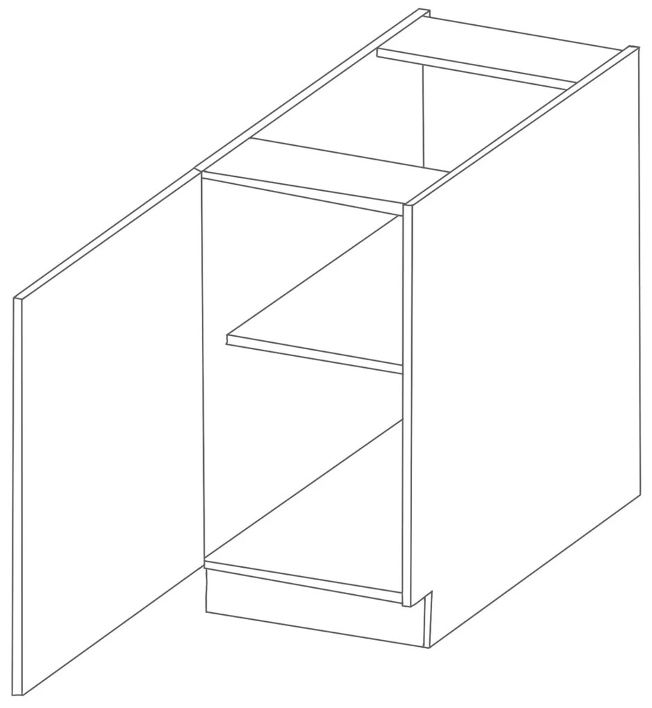 Dolní jednodveřová skříňka SOPHIA - šířka 40 cm, světle šedá / bílá