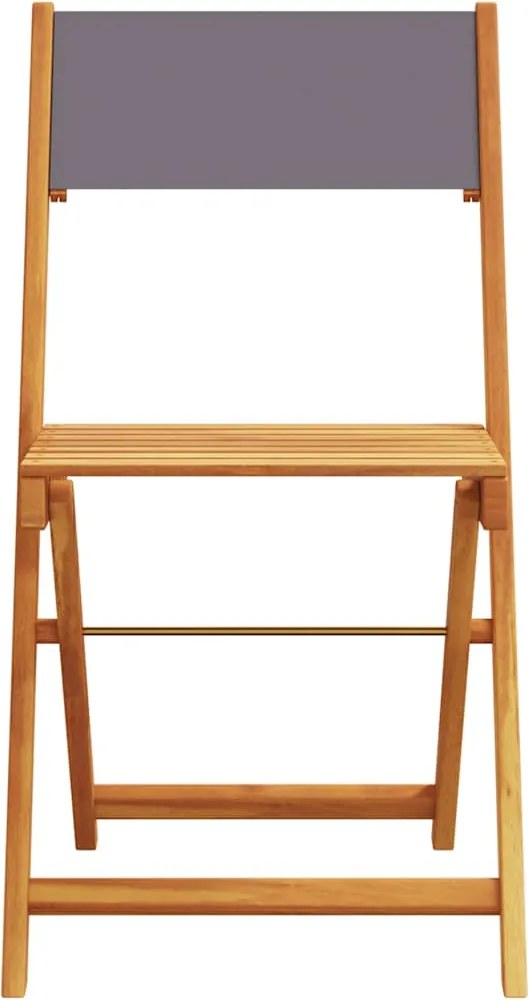 3dílný bistro set antracitový textil a masivní dřevo 3281761