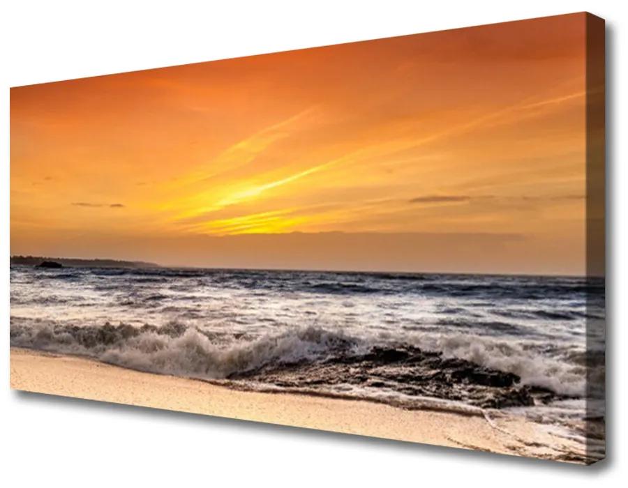 Obraz na plátně Moře Slunce Vlny Krajina 100x50cm