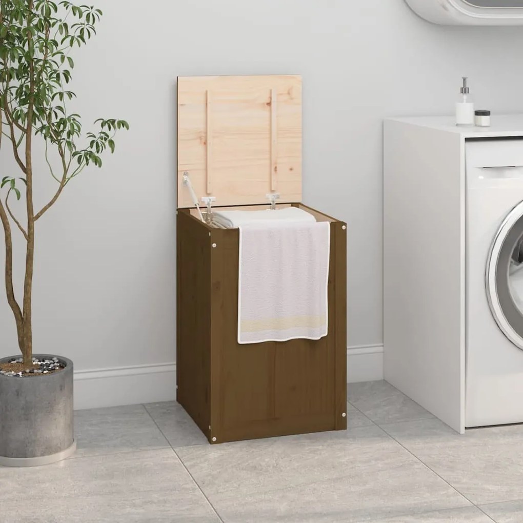 vidaXL Box na prádlo 44 x 44 x 66 cm masivní borové dřevo [823567] Barva: Bílá