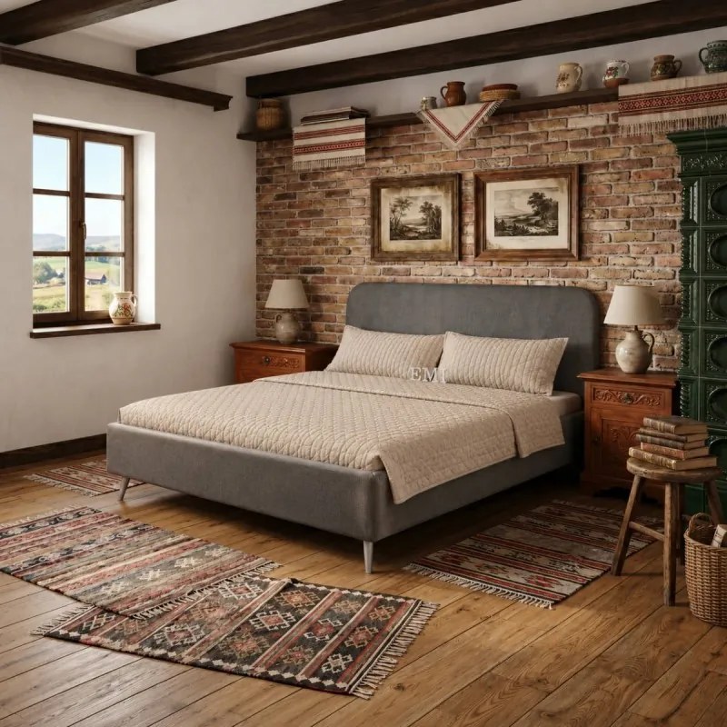 Postel čalouněná ESMINA 180x200 cm s úložným prostorem
