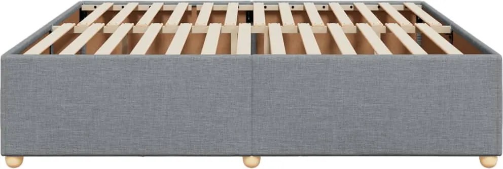 Rám postele bez matrace světle šedý 200 x 200 cm textil 3284757