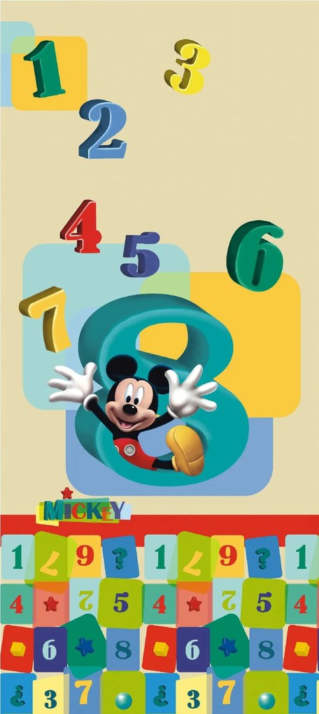 AG Design 1 dílná fototapeta MICKEY AND NUMBERS FTDNV 5413, 90 x 202 cm vlies