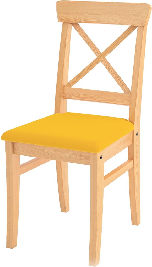 Potah na židli Ingolf s čalouněným sedákem barva žlutá látka sametová