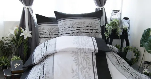 XPOSE ® Bavlněné povlečení na dvě lůžka ŠTĚPÁNKA - šedá 70X90, 140X200