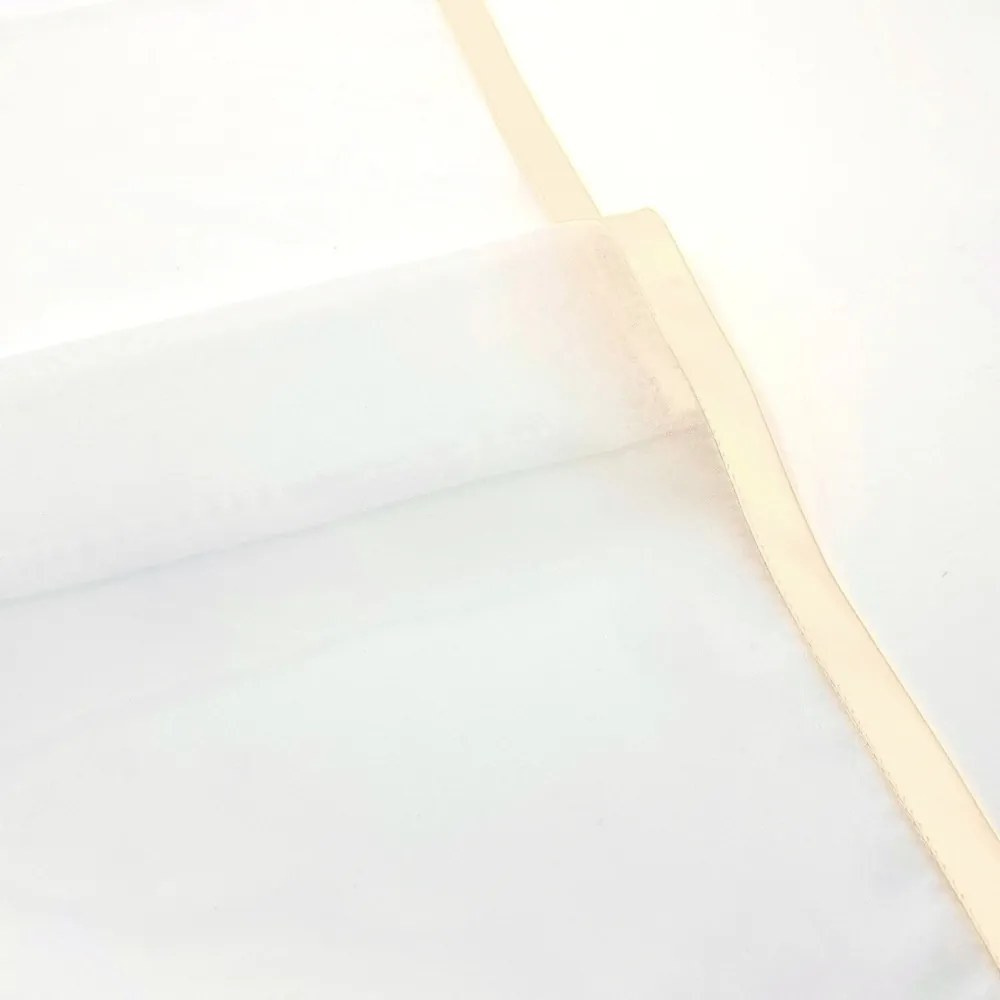 Hotová záclona voál se saténovou stužkou - smetanová 120x300 cm