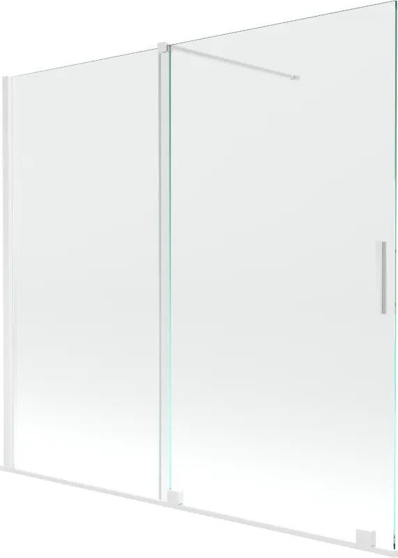 Mexen Velar, 2-křídlová posuvná vanová zástěna 170 x 150 cm, 8mm čiré sklo, bílý profil, 896-170-000-01-20