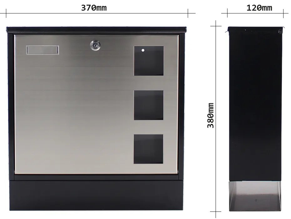 Rottner Security Rottner Design Mailbox poštovní schránka černá