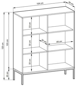 Piaski Komoda Nova K-104 Barva: Dub Vincenza
