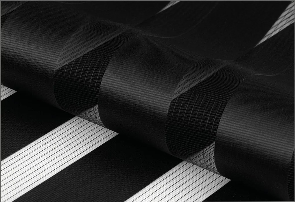 Dekodum Roleta den a noc v hnědé kazetě soft, barva látky Černá Šířka (cm): 66, Výška (cm): Balkonová (do 200 cm), Strana mechanismu: Práva