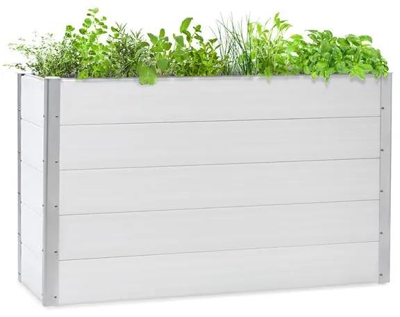 Nova Grow, zahradní záhon, 150 x 91 x 50 cm, WPC, dřevěný vzhled, bílý