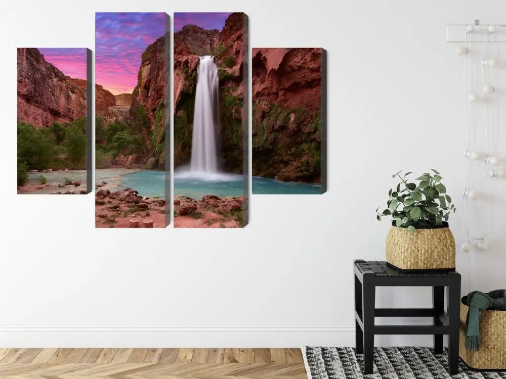 Vícedílný obraz Vodopády Havasupai Nedostatek Nedostatek Přírodní plátno 200x150