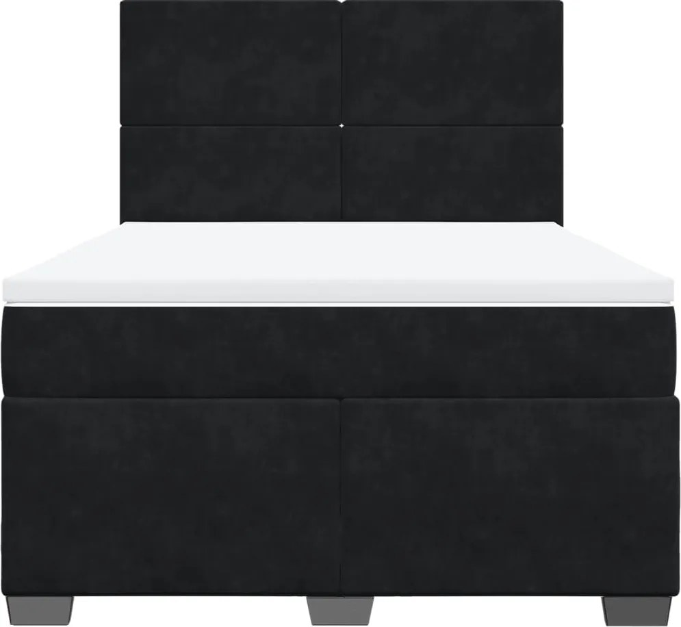 Box spring postel s matrací černá 140 x 190 cm samet 3293202