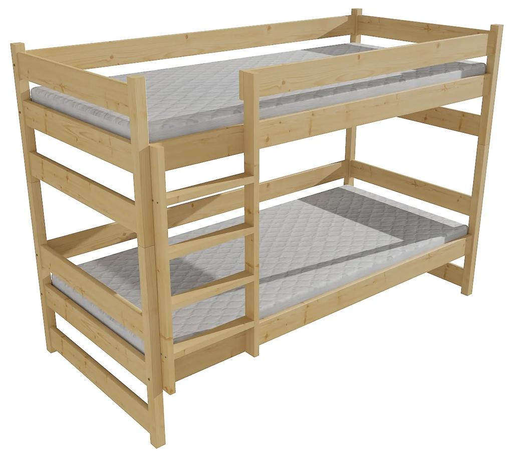 Vomaks Patrová postel PP 014 Rozměr: 90 x 200 cm, Barva: surové dřevo, Prostor mezi lůžky: 80 cm