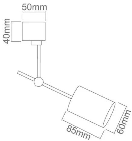 Minimalistické bodové svítidlo Stick bílá