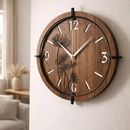 Dřevěné nástěnné hodiny | Moderní design a přírodní styl | SENTOP HDF0589-ORECH-WENGE