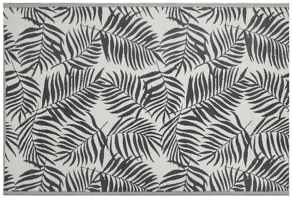 Venkovní koberec KOTA palmové listy černé 180 x 270 cm Beliani